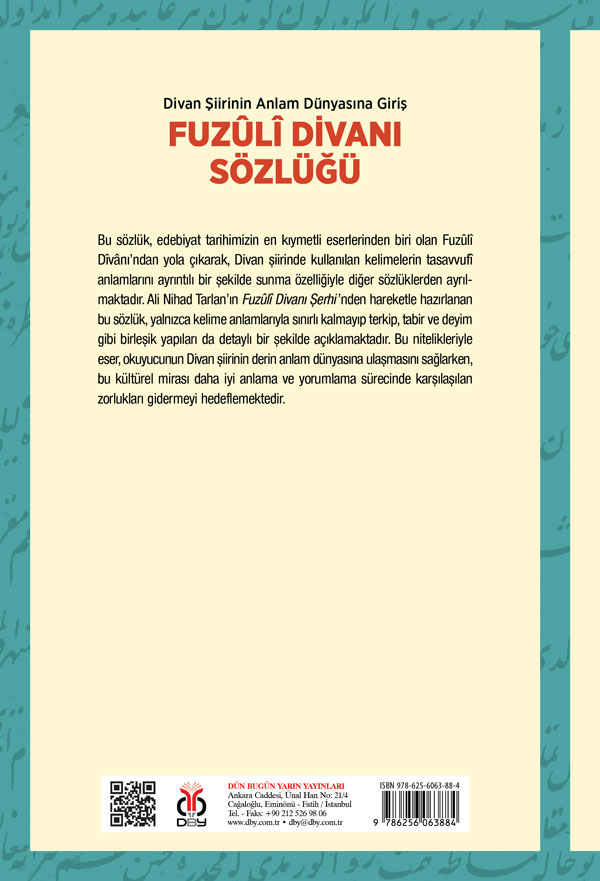 Fuzûlî Divanı Sözlüğü Kaplan Üstüner